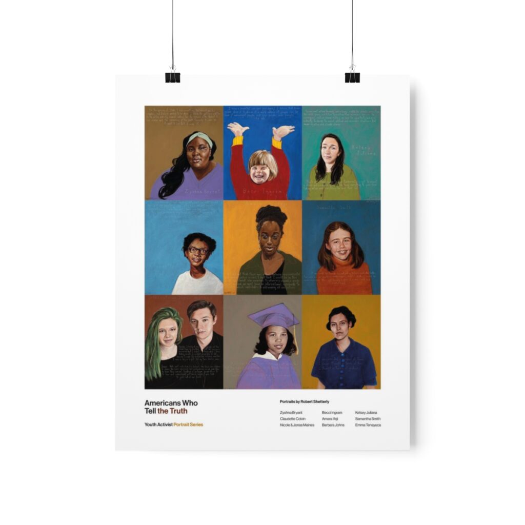 Youth Activist Portrait Series 11X14 Poster - Americans Who Tell The Truth